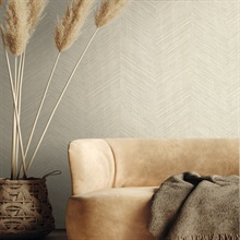 JC30005 | Abilene Graphite Line Textile String Herringbone Wallpaper