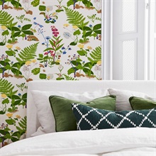 WV1788 | Trollslända Green Botanical | Wallpaper Boulevard