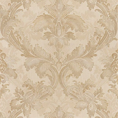 Pavia Champagne Scroll Damask | 2619-M7064