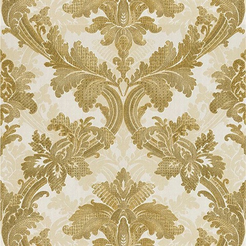 Pavia Gold Scroll Damask | 2619-M7067