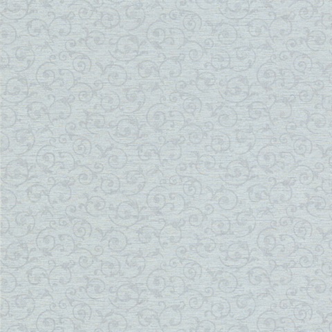 438-86495 | Ancha Light Blue Scroll Texture Wallpaper | Wallpaper Boulevard