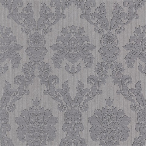 298-30388 | Baptiste Silver Damask | Wallpaper Boulevard