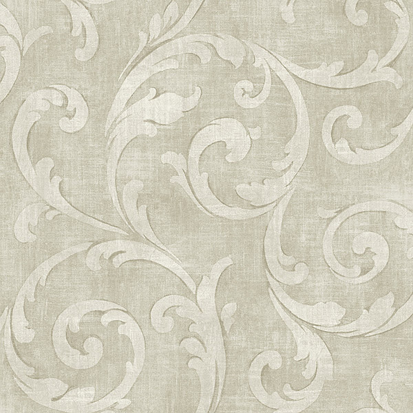 292-81510 | Beige Large Scroll | Wallpaper Boulevard