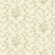 291-71007 | Beige Mini Floral Bouquet | Wallpaper Boulevard