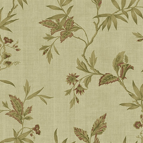 291-71507 | Beige Tonal Leaf Trail | Wallpaper Boulevard