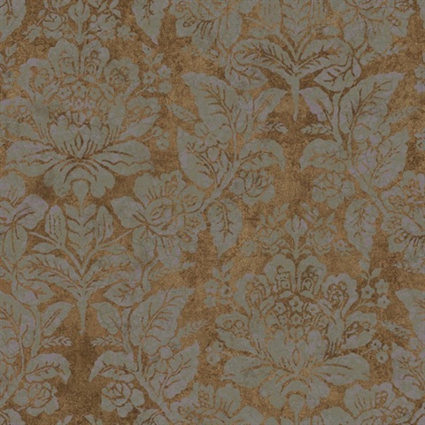SIS40543 | Copper Bohemian Damask | Wallpaper Boulevard