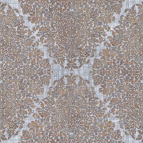 M5658 Heavy Italian Wallpaper | Dis Neroz Grey Damask Wallpaper