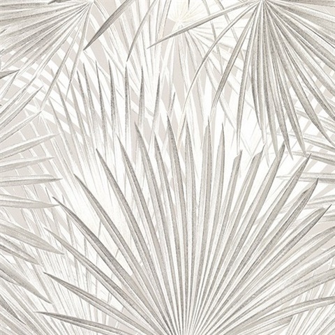 2813-803303 | Ducasse Light Grey Palms | Wallpaper Boulevard