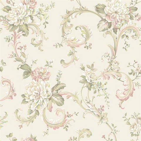 EL3957 | Floral Scroll | Wallpaper Boulevard