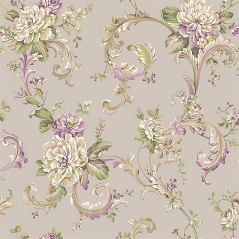 EL3956 | Floral Scroll | Wallpaper Boulevard