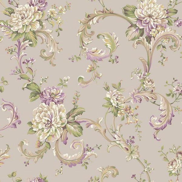 EL3956 | Floral Scroll | Wallpaper Boulevard