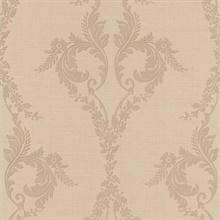 298-30370 | Jules Beige Scrolling Damask | Wallpaper Boulevard