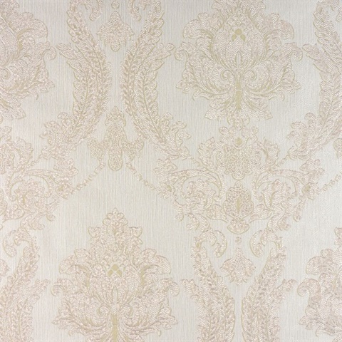 2810-BLW10902 | Maizey Cream Damask | Wallpaper Boulevard