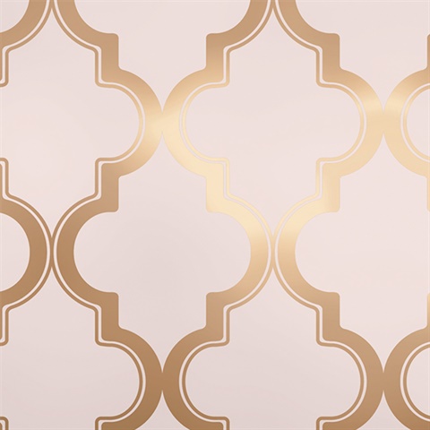 Marrakesh Pink & Metallic Gold Peel and Stick Wallpaper