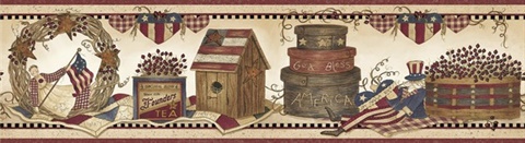 FFR12622B | Neutral Let Freedom Ring Border | Wallpaper Boulevard