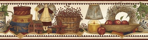 FFR08091B | Neutral Punched Tin Still Life Border | Wallpaper Boulevard