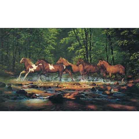 WL5528MMP | Running Horses Mural Large