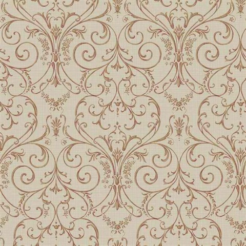 PN0417 | Scroll Damask | Wallpaper Boulevard