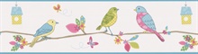 443B90522 | Social Birdie Border White Quilted Birds Border | Wallpaper ...